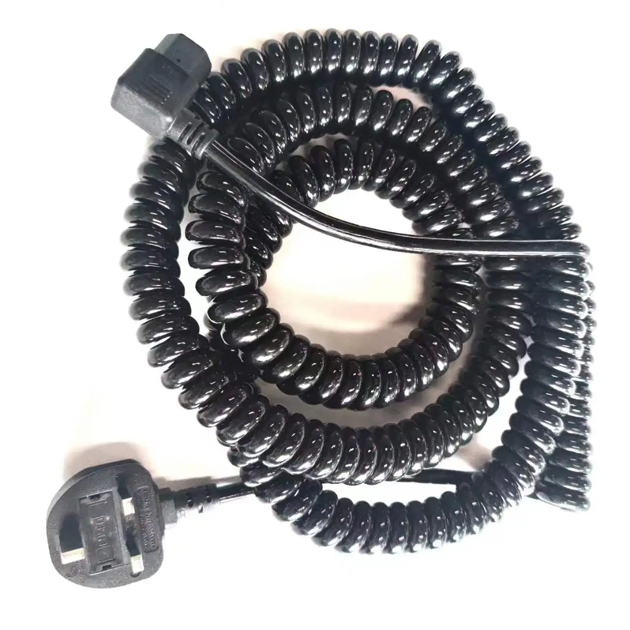 Iec C13 To Uk Plug Power Coiled Cables Electrical Spring Cable Curly ...