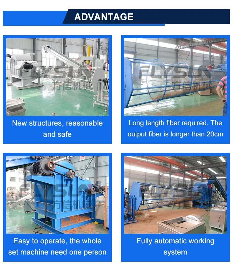 Full Automatic Bamboo Coconut Coir Fiber Extracting Machine
