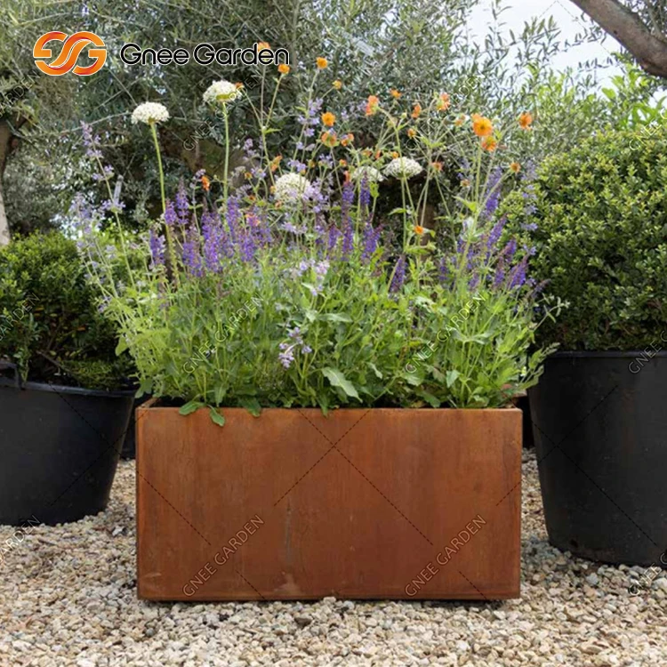 Corten Steel Metal Garden Planters Corten Planter Box Rusted Planters ...