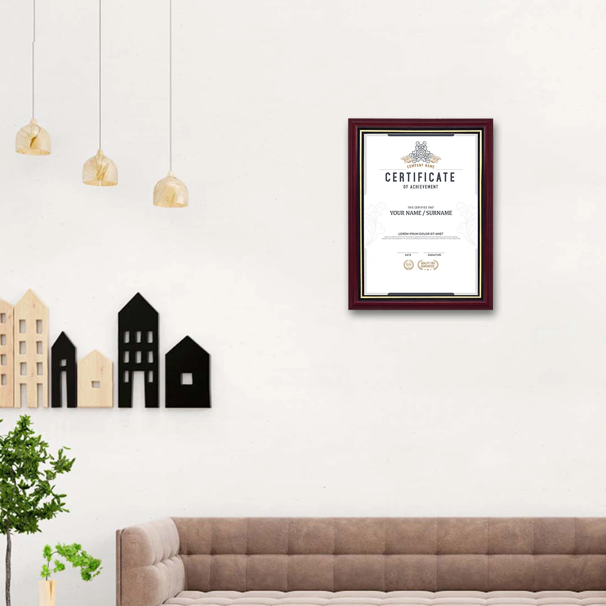 Premium A4 Wood Graduation Certificate Frame Gold Rim Diploma Frame For ...