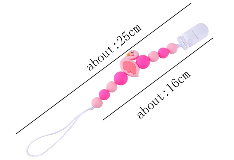 Silicone Beads Baby Pacifier Chain Clip Infant Nipple Dummy Holder ...