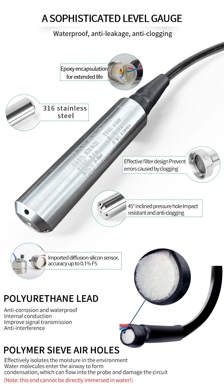 Submersible Water Continuous Liquid Fuel Tank Level Controller Sensor ...