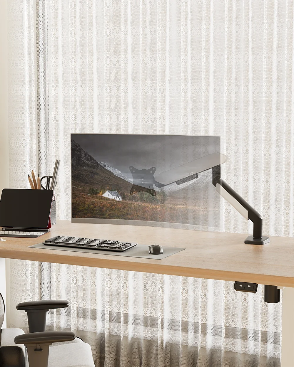 Modern Office Flexible Monitor Stand Fits 17-42inch Lcd Led Screen Gas ...