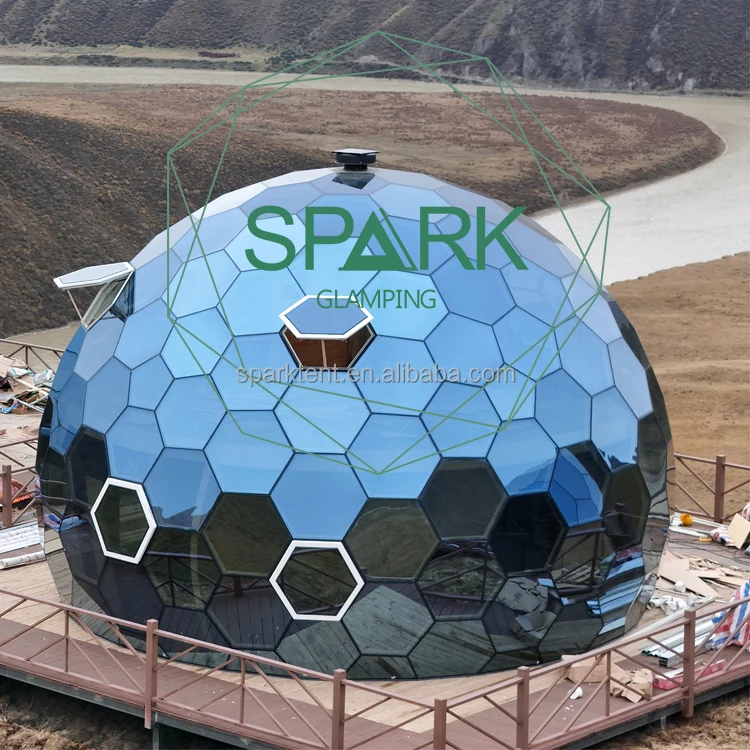 5m Diameter Winter Prefabricated Spherical Glass Dome House With ...