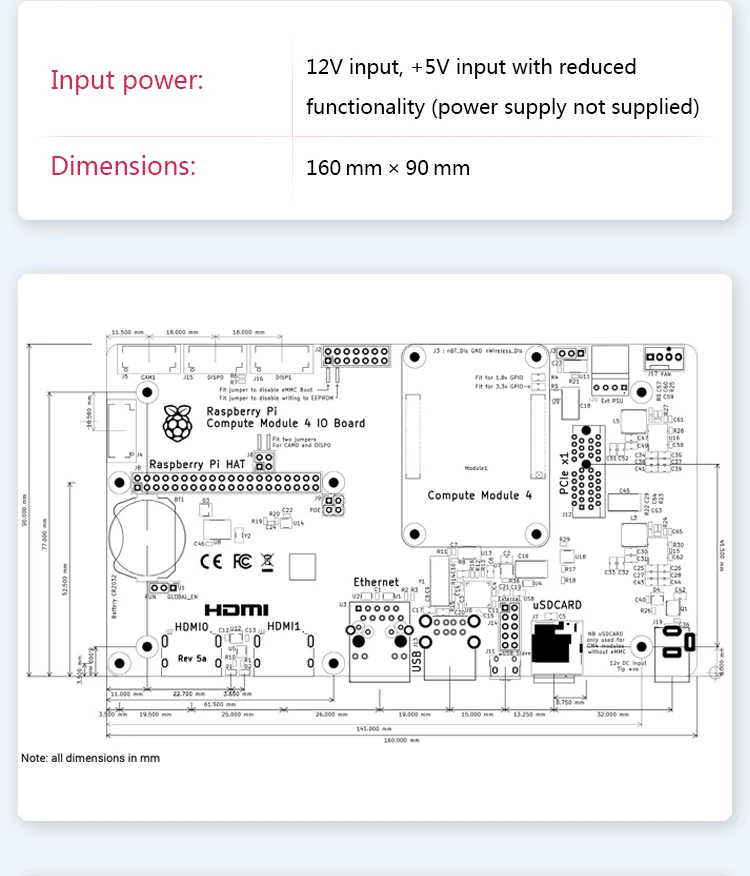 Raspberry Pi Compute Module 4 IO Board - Development Platform