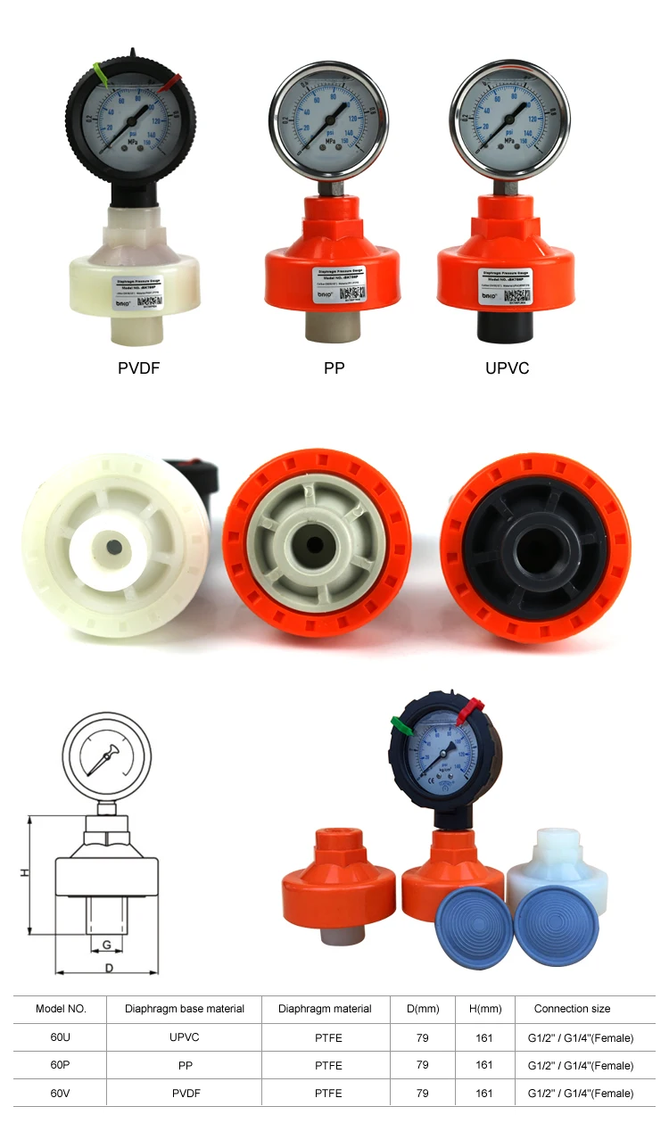 Diaphragm Pressure Gauge Fitting For Dosing System - Buy Pulsation ...