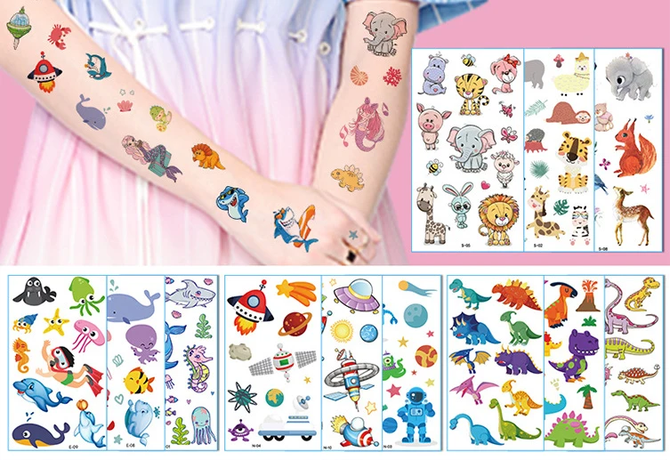 Hot Selling Kids Cute Tattoo Body Stickers Kits Professional Beauty