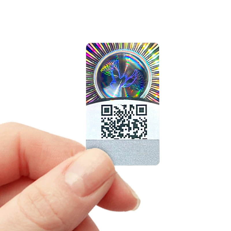 Custom Scratch Off Serial Number Sticker with QR Code - 3D Holographic ...