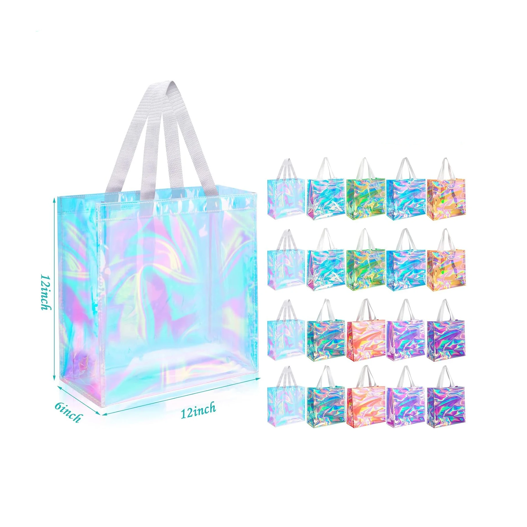 Holographic Iridescent Bags Transparent Pvc Clear Shoulder Shopping ...