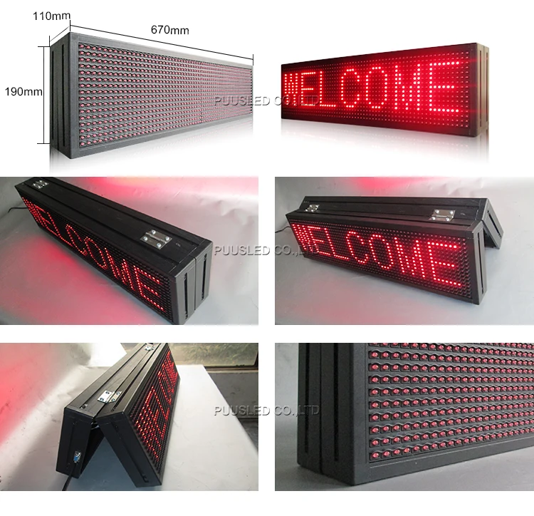 Semi Outdoor Programmable LED Message Sign - PUUSLED P10