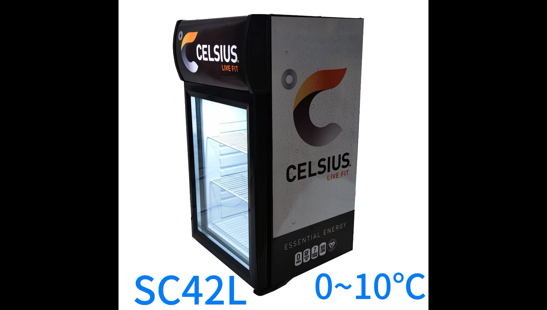 Mini Bar Fridge Glass Door Beverage Coolerenergy Drink Display ...