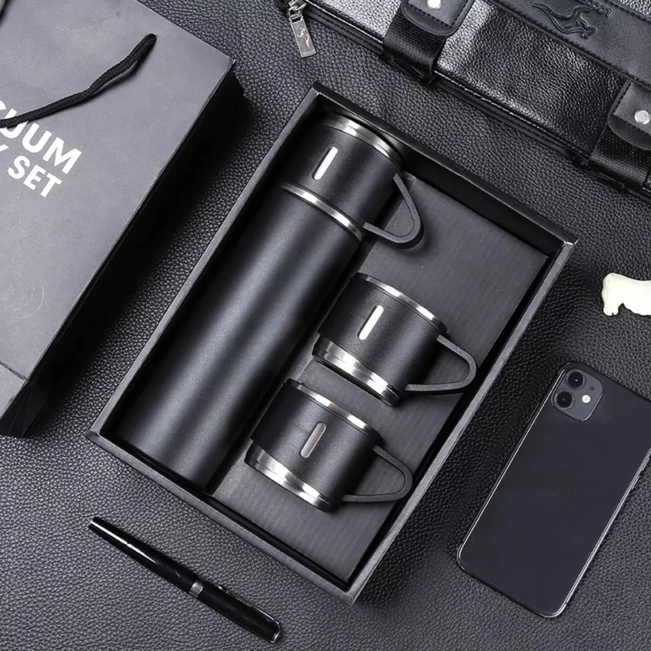 304 Stainless Steel Insulated Flask Cup - 500ml Mugs Set