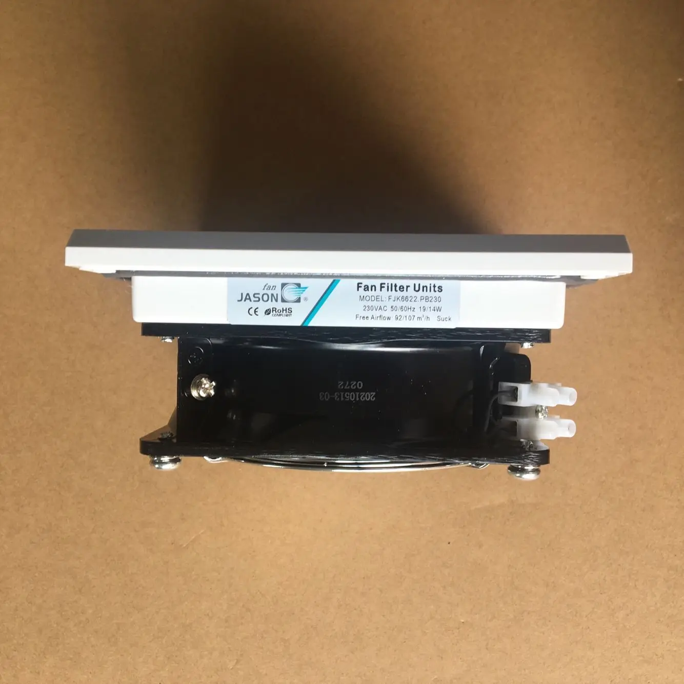 Jasonfan 148.5x148.5mm RAL7035 92m3/h Dual Ball Bearing Filter Fan