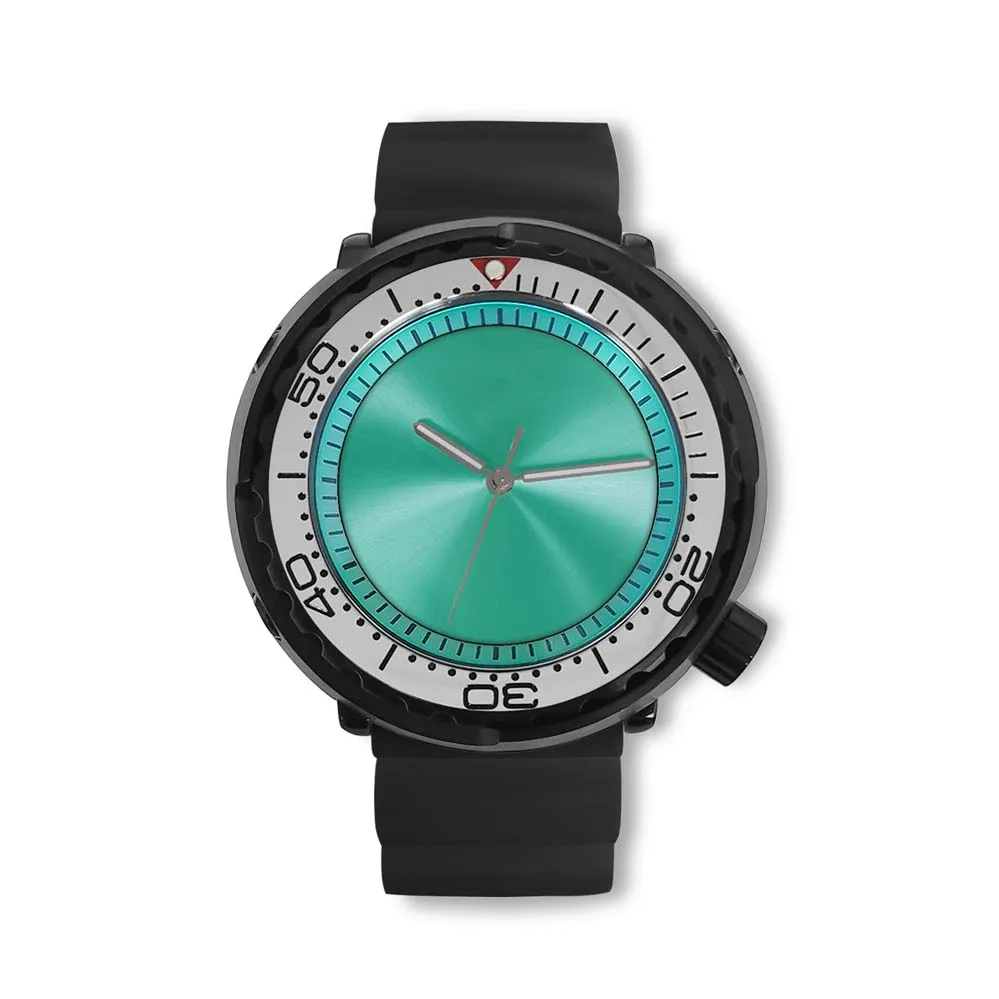 Modified Men's Watch 45mm Can Case Light Blue Inner Shadow Black Rubber ...