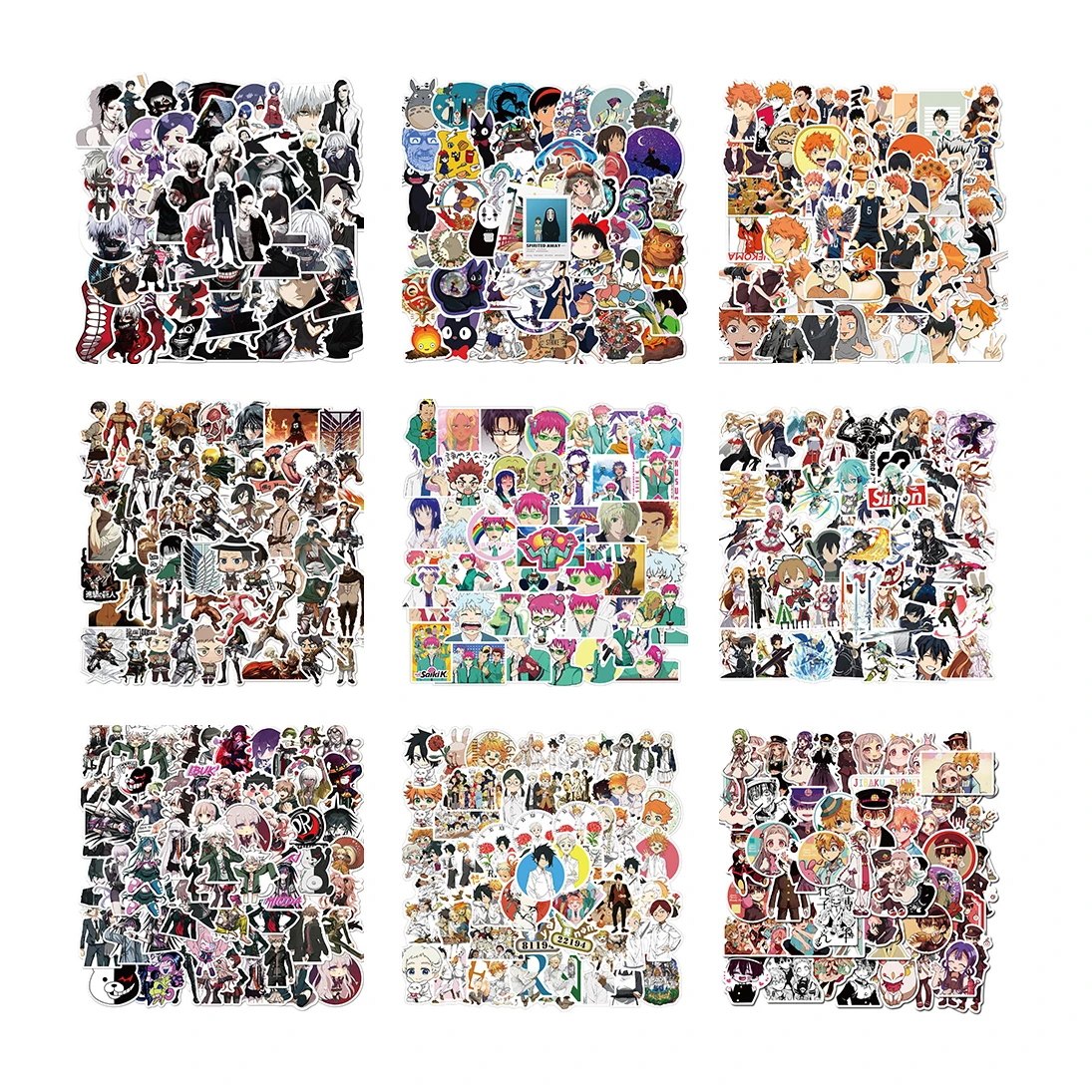 50 Designs Popular Japanese Anime Stickers Waterproof Vinyl Die Cut ...