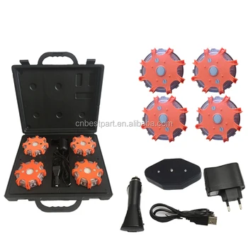 4 Pack Led Flare Strobe Lamp Rechargeable Warning Light Safety Flashing ...