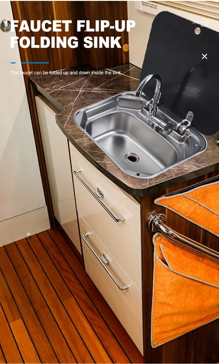 Portable RV Sink - Durable Stainless Steel Kitchen Solution