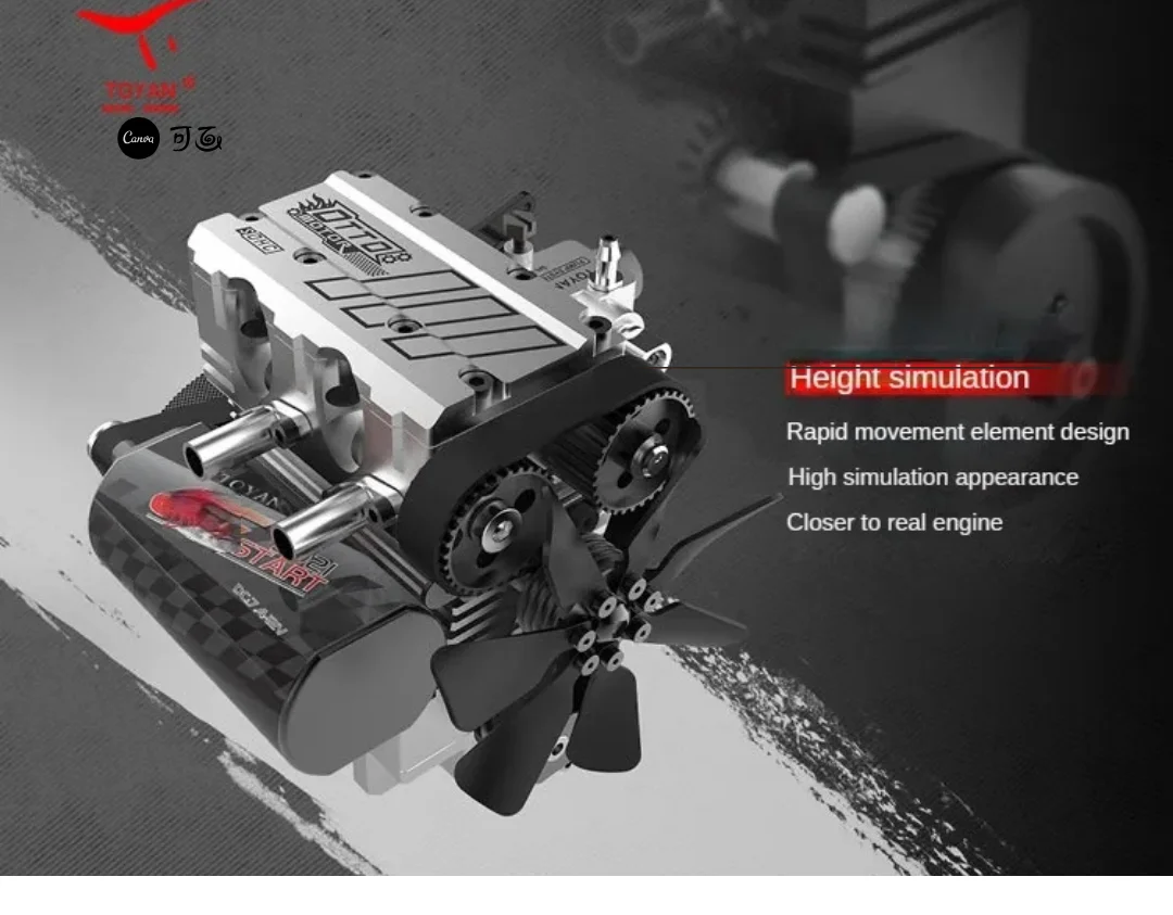 Toyan Fs-l200ac1-ot 2-cylinder 7cc 4-stroke Nitro Engine Diy Kit ...