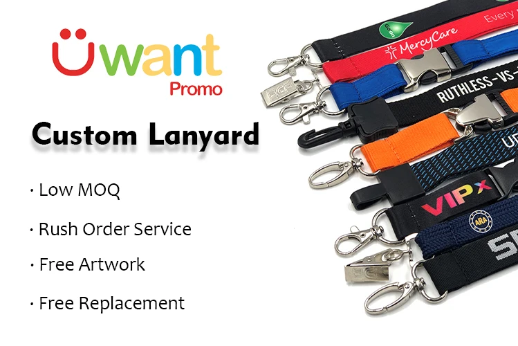 Promotional Neck Keychain Lanyard Screen Printing Polyester Lanyard ...