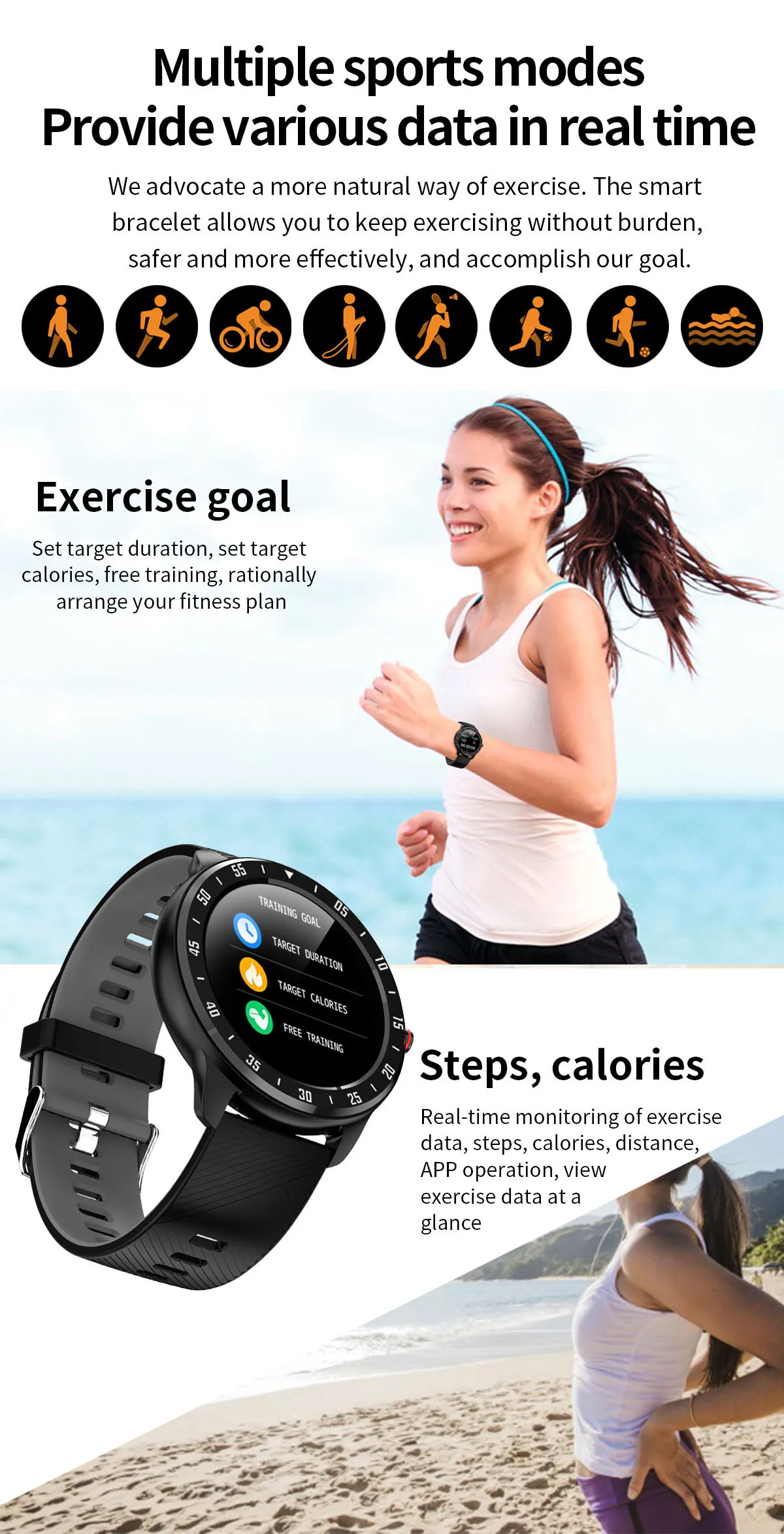 Best Popular Goodix Gr5515 Chip Smartwatch Heart Rate Monitor Multiple ...