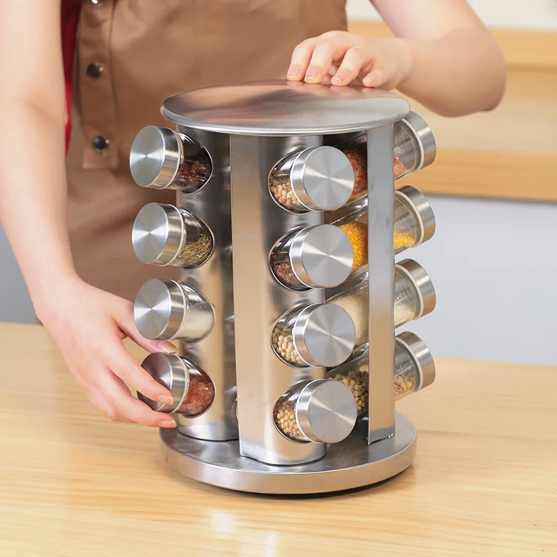 Round Carousel Spice Rack - Sustainable & Stylish Storage