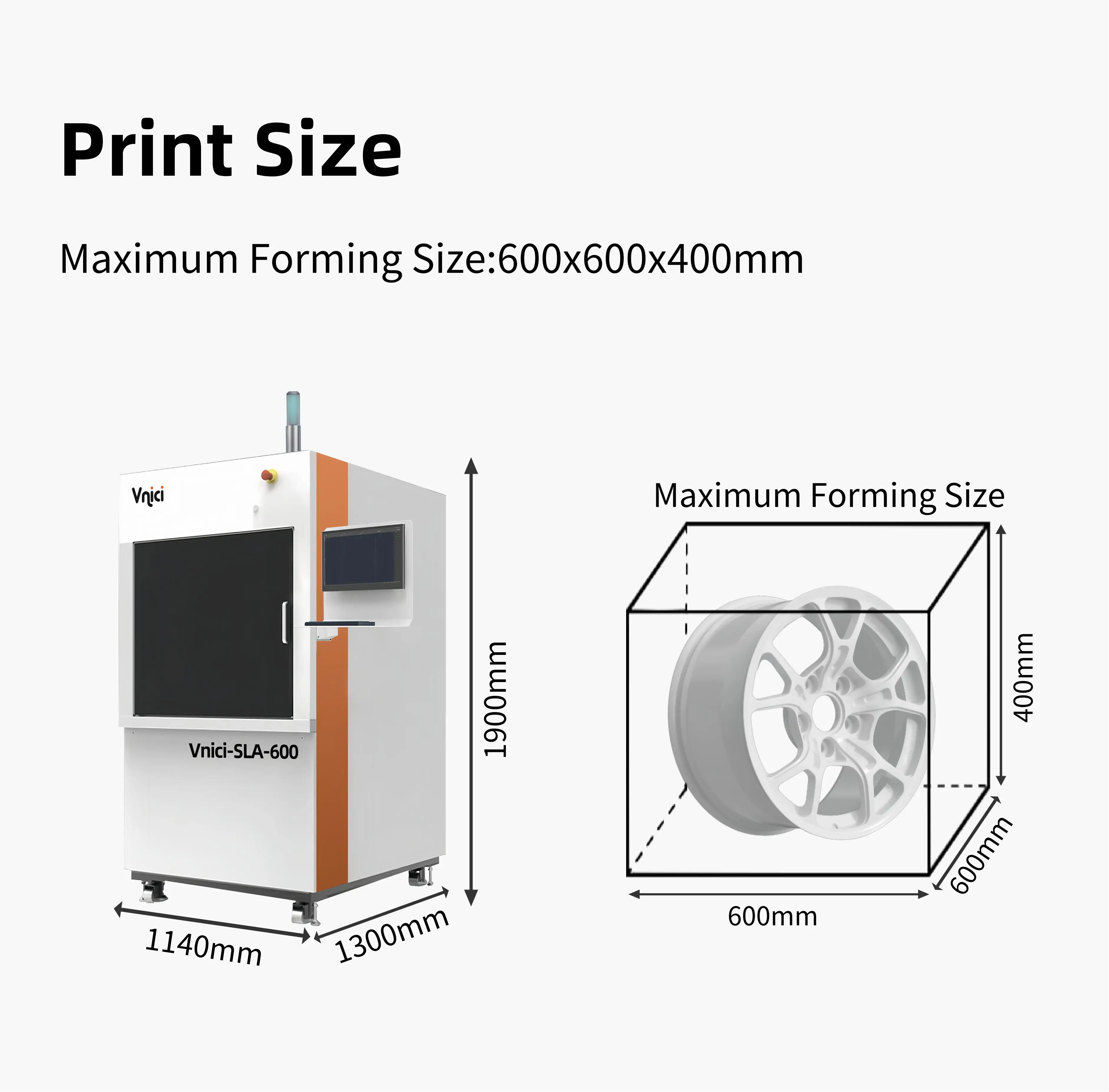 Fast Printing With Abs Like Material Industrial Type SLA 600 3d Printer ...