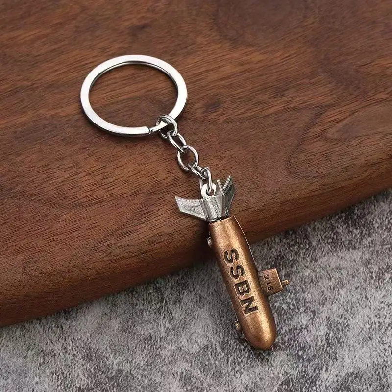 Vintage 3D Nautical Metal Carabiner Keychain Submarine UV Printed ...