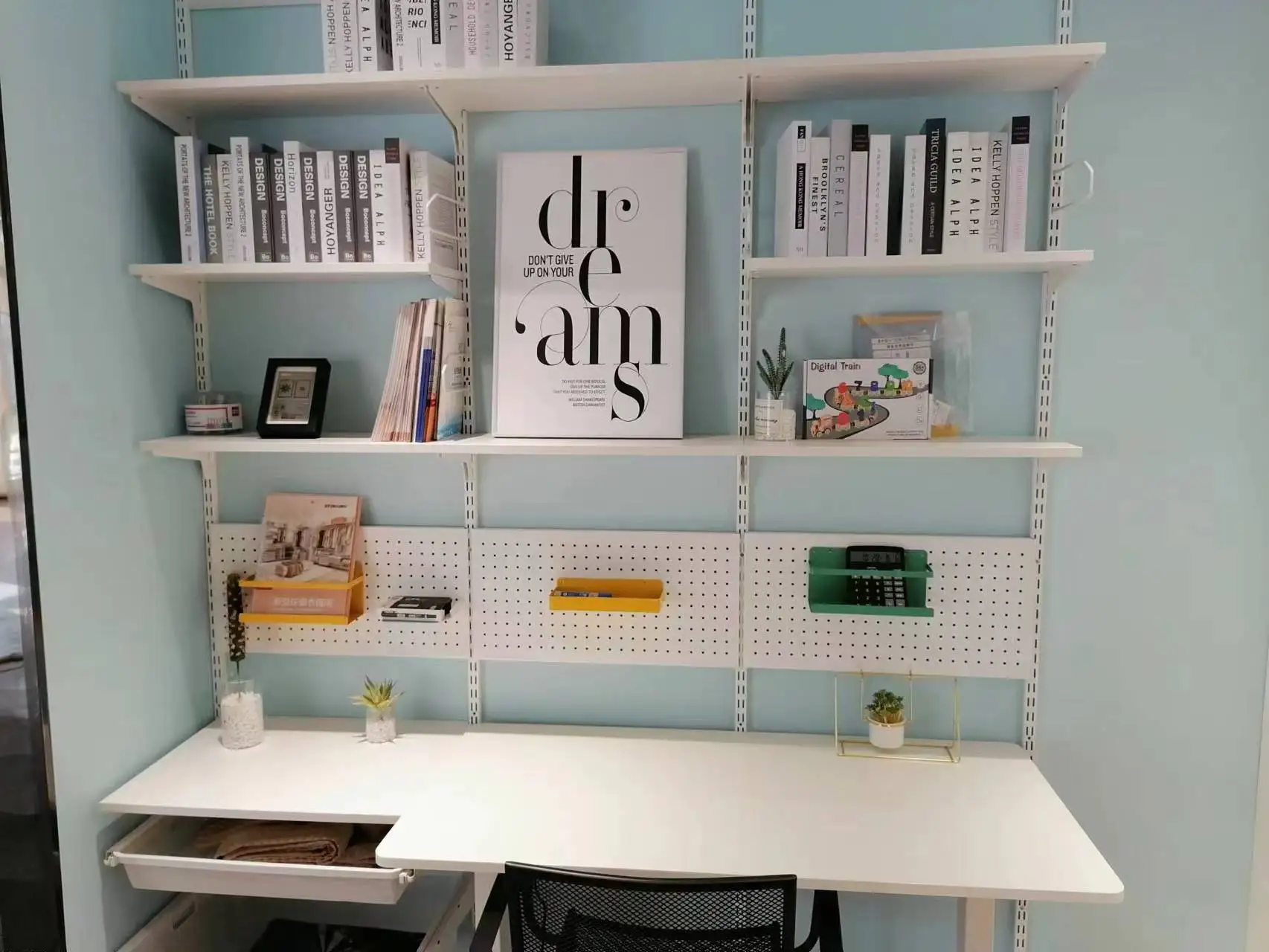 Bookshelf Wall Rail Upright Beam Accessories Metal Shelf Wall Mount ...