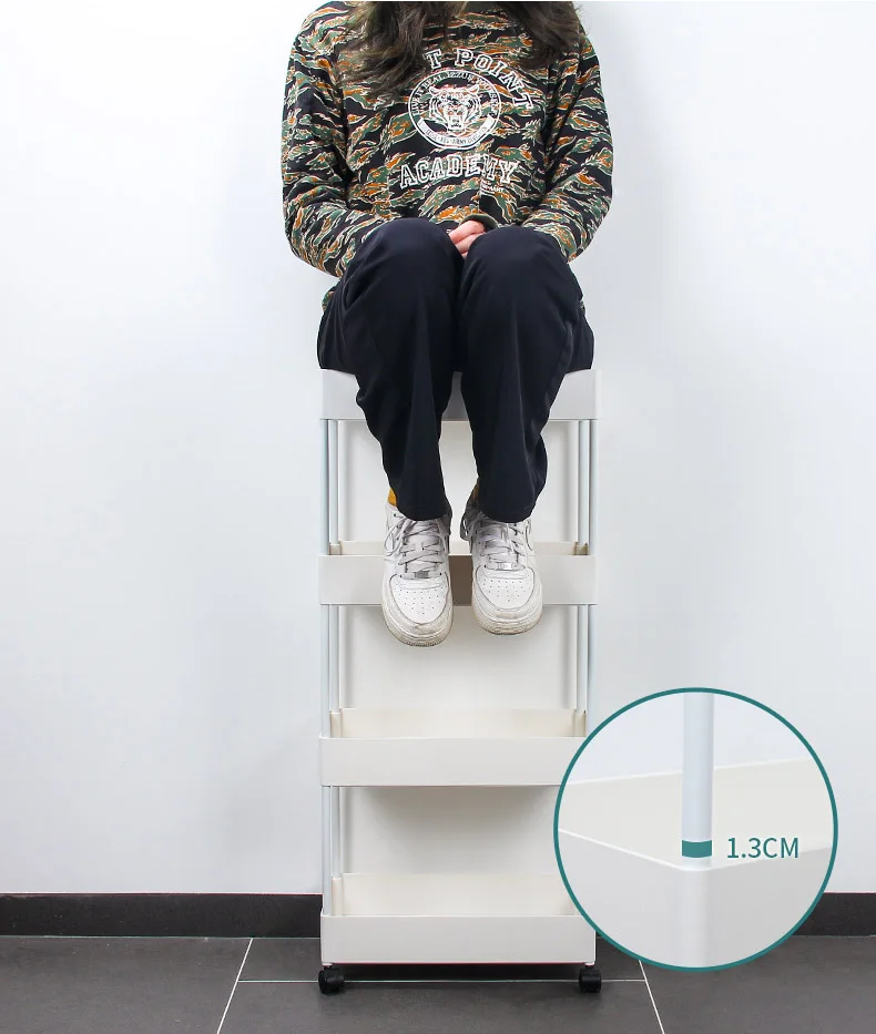 Living Room Movable Multi-layer Shelves Floor Trolley Vanity Bathroom ...