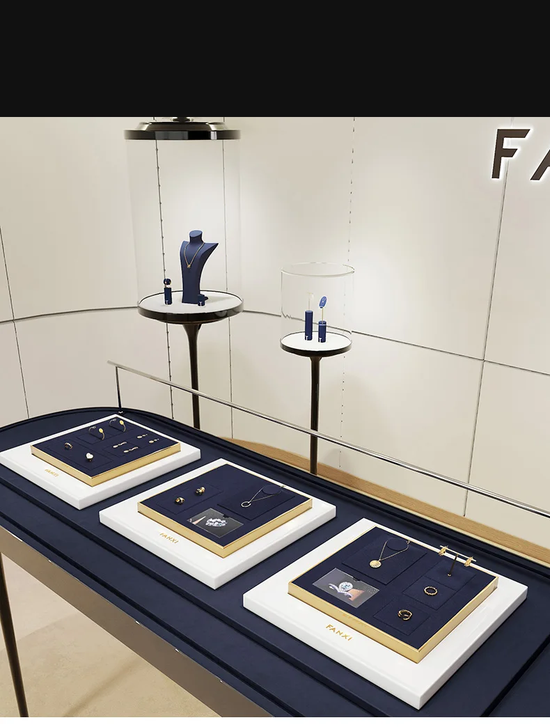 FANXI JS119 Fashion Jewelry Displays for Store Luxury Microfiber ...