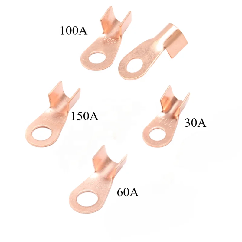 10pcs Electrical Copper Ring Battery Cable Connectors Open Ends Eyelets ...