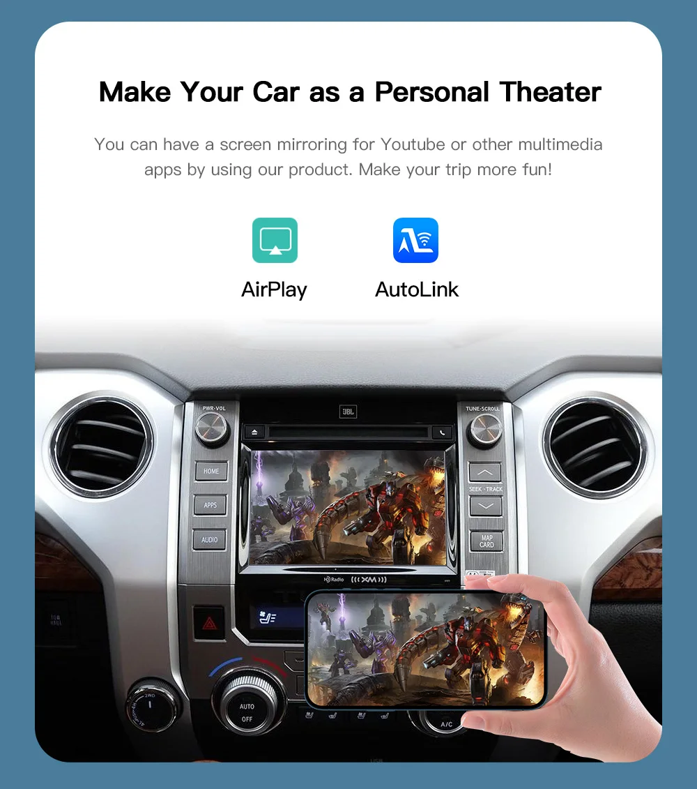 Carabc Apple Carplay For Toyota Touch2 Entune2.0 2014-2019 Wireless ...