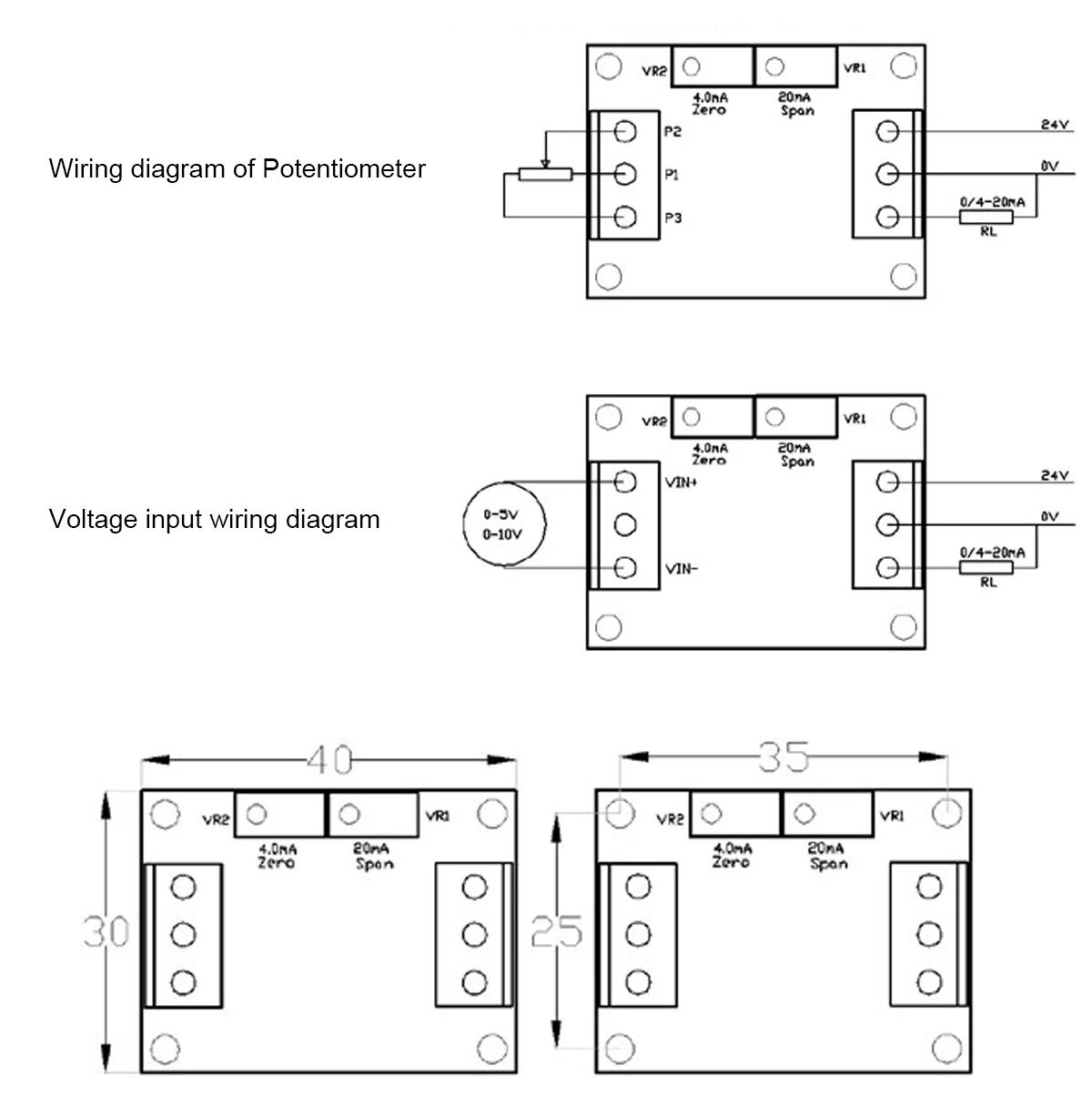 Custom 0-2.5v 0-3.3v 0-5v 0-10v 0-15v 0-24v To 4-20ma Converter Voltage ...