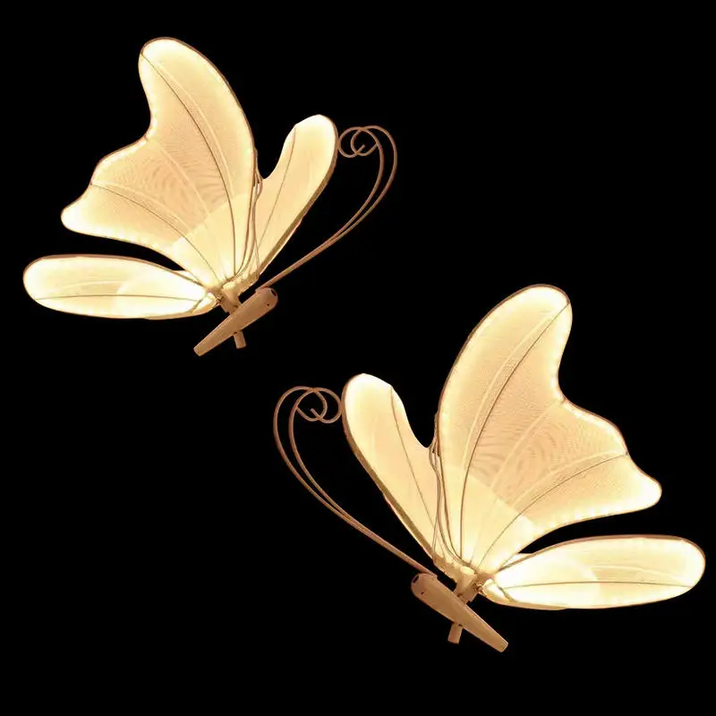 2PCS a Set Blue LED Butterfly Wings Party Events Decor