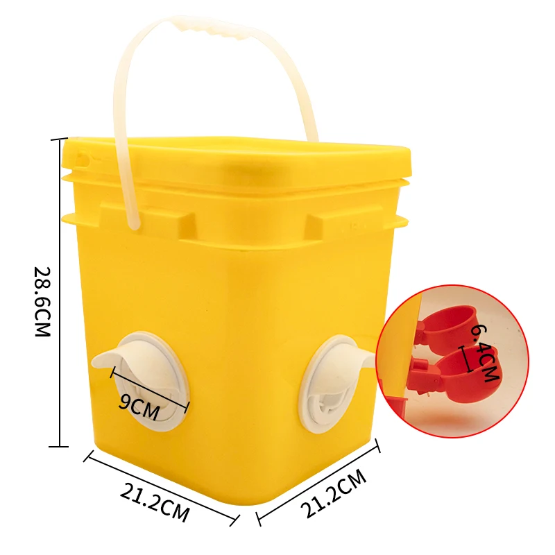 Yellow Bucket With Automatic Chicken Feeders And Drinkers Cheap Chicken ...