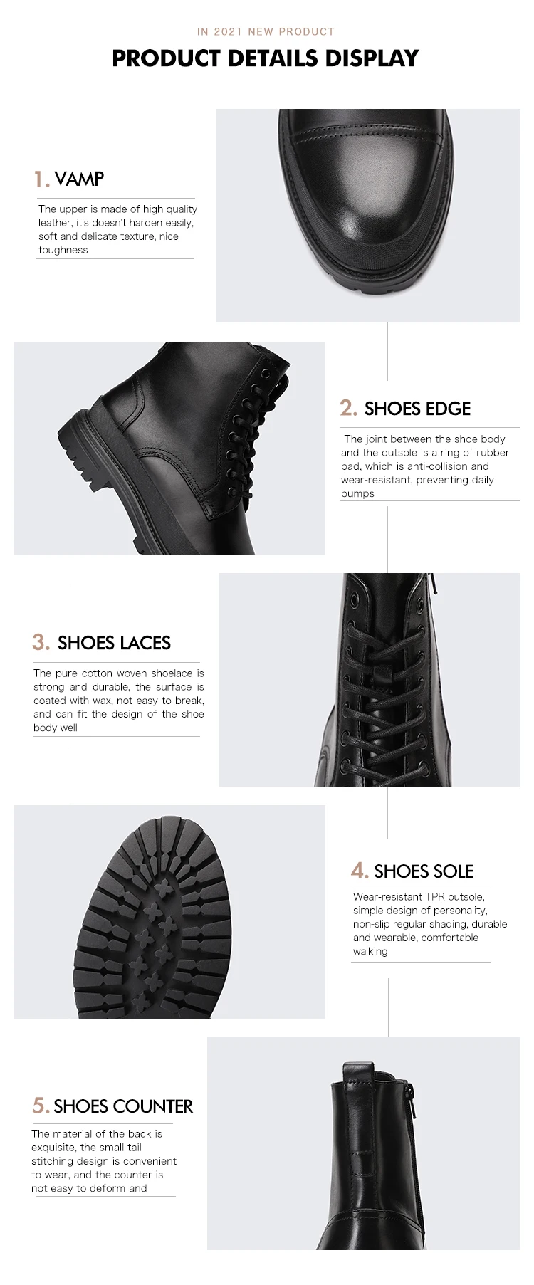 Custom Original High Cut Leather Winter Mens Formal Boots