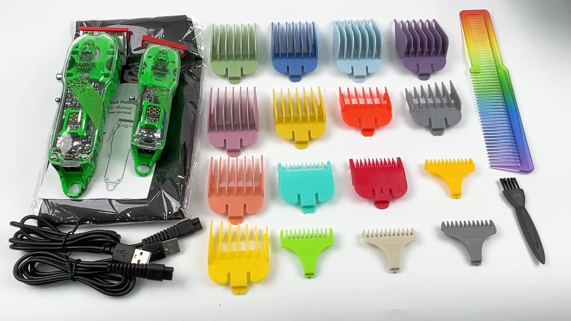 Professional Transparent Electric Clipper Cordless Barber Cutting ...