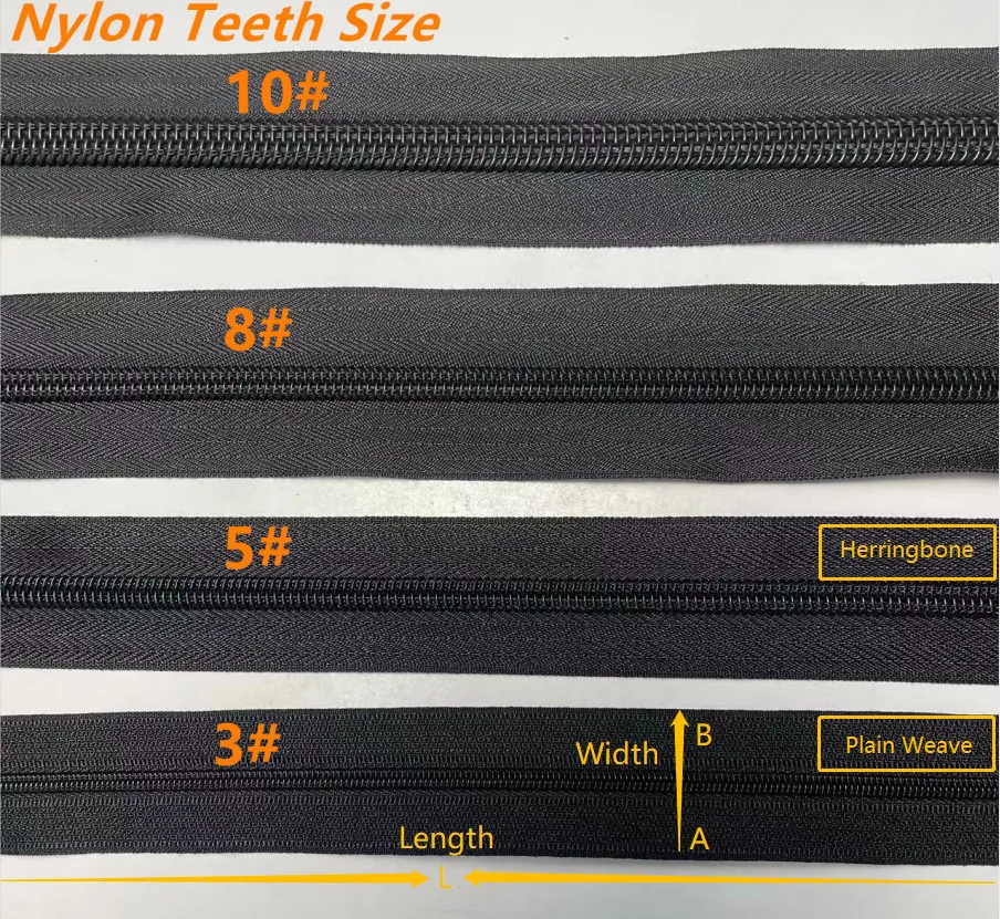 Number 5 Continuous Coil Zipper With Silver/gold Teeth Nylon Zip Roll ...