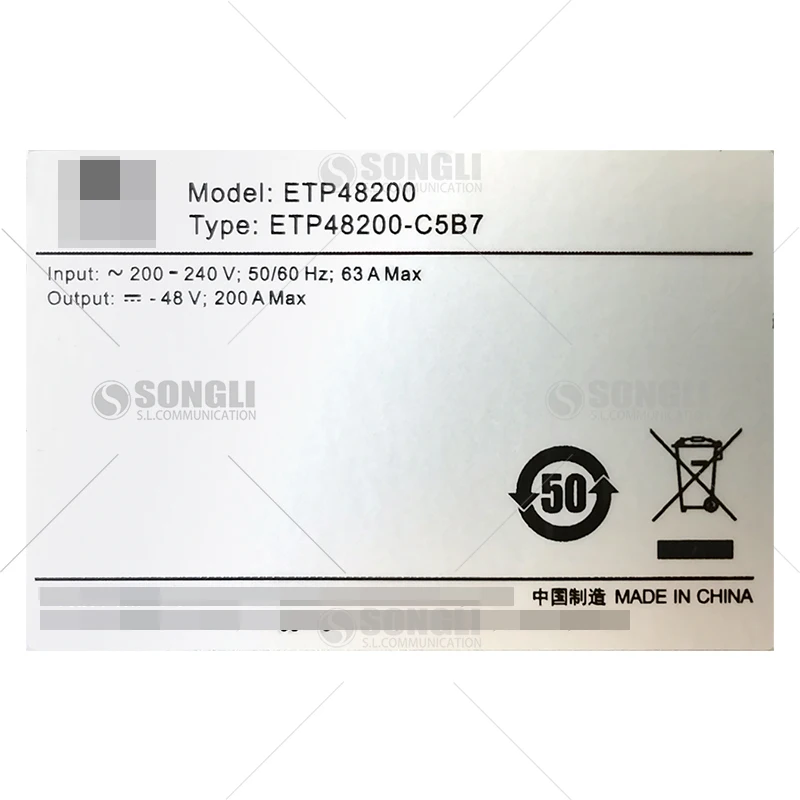 48V 200A Rectifier Power Module ETP48200-C5B7 for Telecom