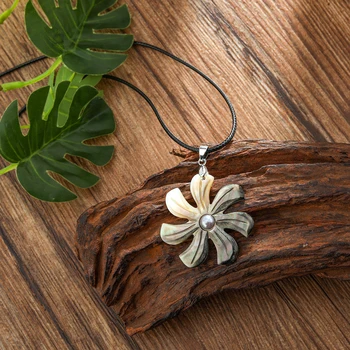Personality Hawaii Samoan Necklace Flower Design Mother Of Pearl ...