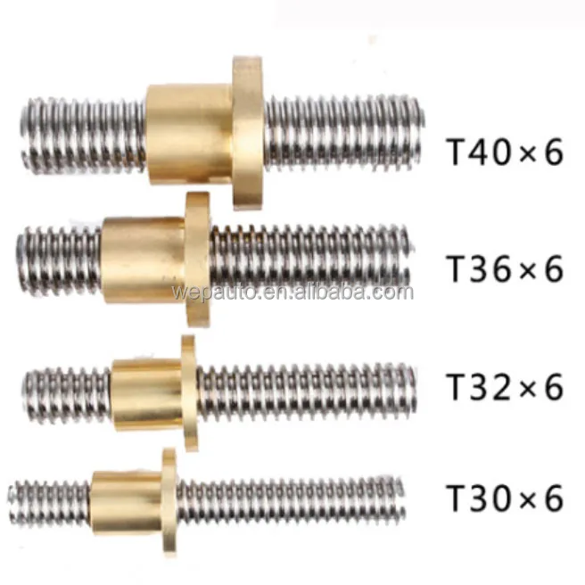 Stainless Steel Tr8 Trapezoidal Screw Threaded Rod Pitch 1mm 2mm 4mm T12 Tr20 Lead Screw And Nut ...