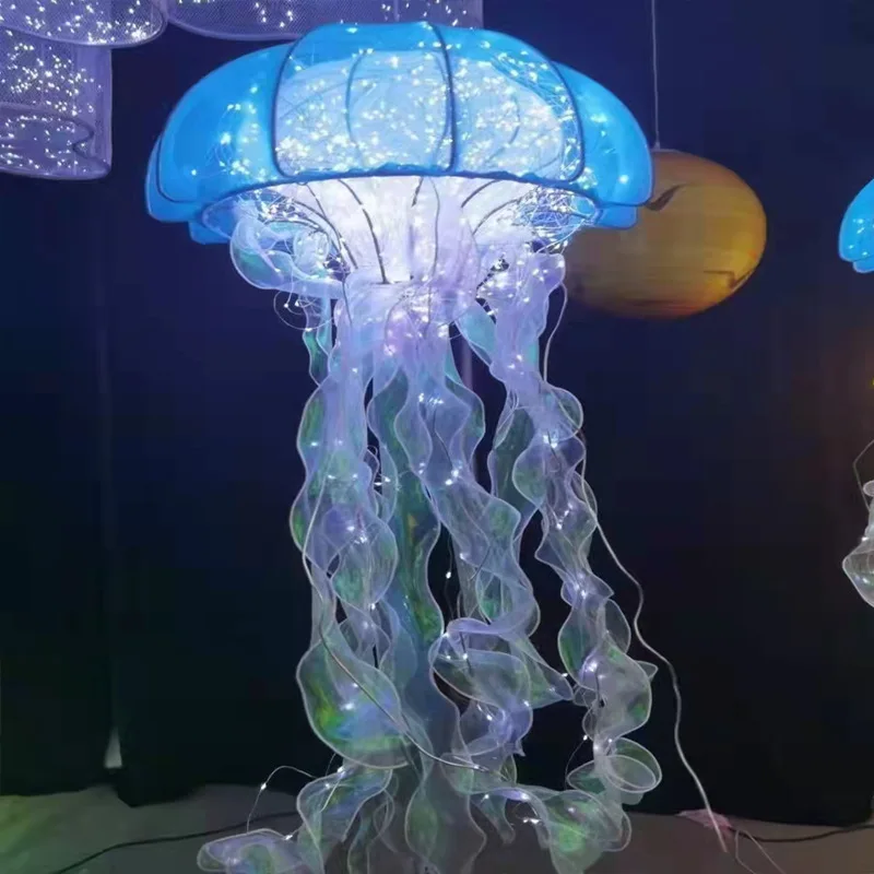 Led Jellyfish Lamp Purple Chandelier Hanging Jellyfish Light Wedding ...