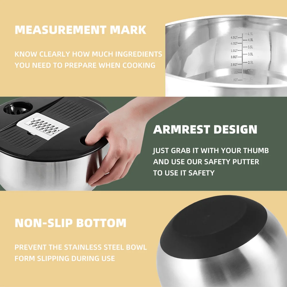 Multifunctional Vegetable Cutter Slicer Shredder Waffle Mixing Bowl ...