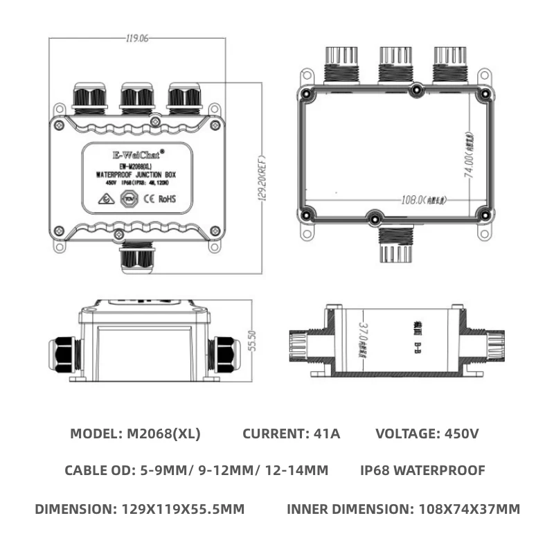 Underground Led Light Small Pa66 Nylon Enclosure 3 Pin Ip68 Waterproof ...