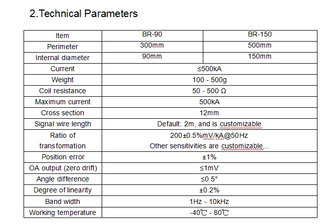 Acrel Br-150 150mm Diameter 3 Pcs 2000a/200mv Rogowski Coil Flexible Ct ...