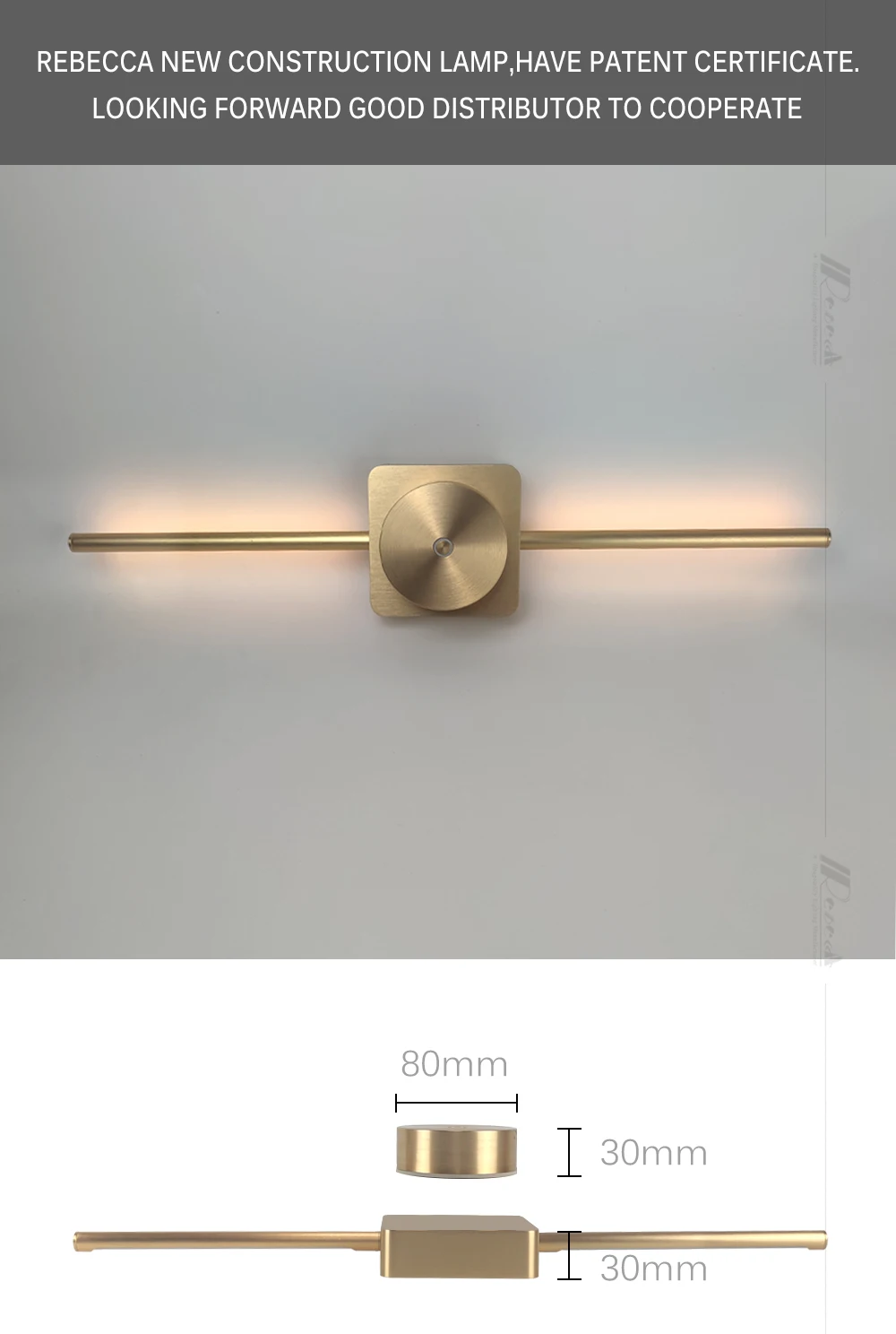 Creative Minimalist Bedroom Bedside Wall Lamp Decoration Long Strip ...