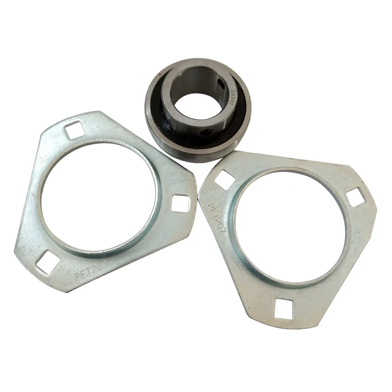 3-bolt Triangle Flange Bearing Housing PFT207 with Ball Bearing SB207 ...