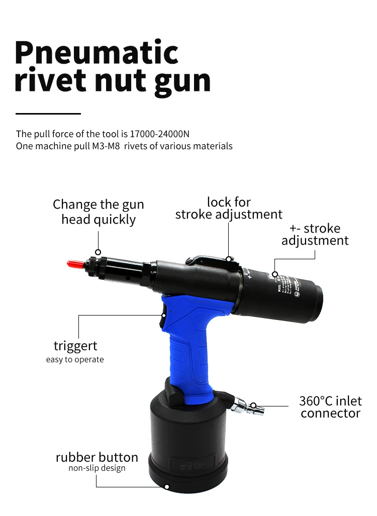 Portable Automatic Rivet Tool 5308 Industrial Grade Pneumatic Riveting ...