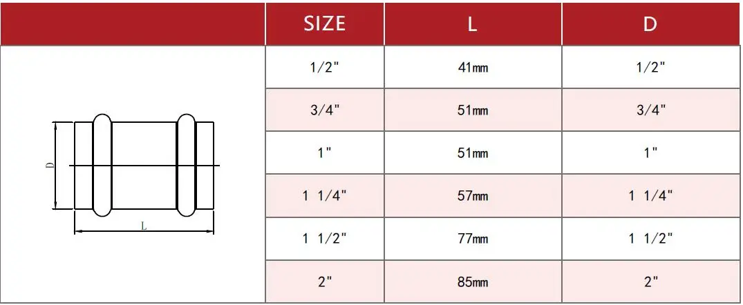Copper Press Fitting Coupling - Durable & Reliable Solutions