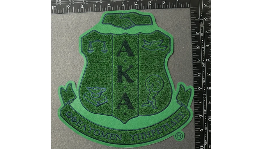 Stock Aka Sorority Shield Patches Pink And Green Iron On Patch For ...